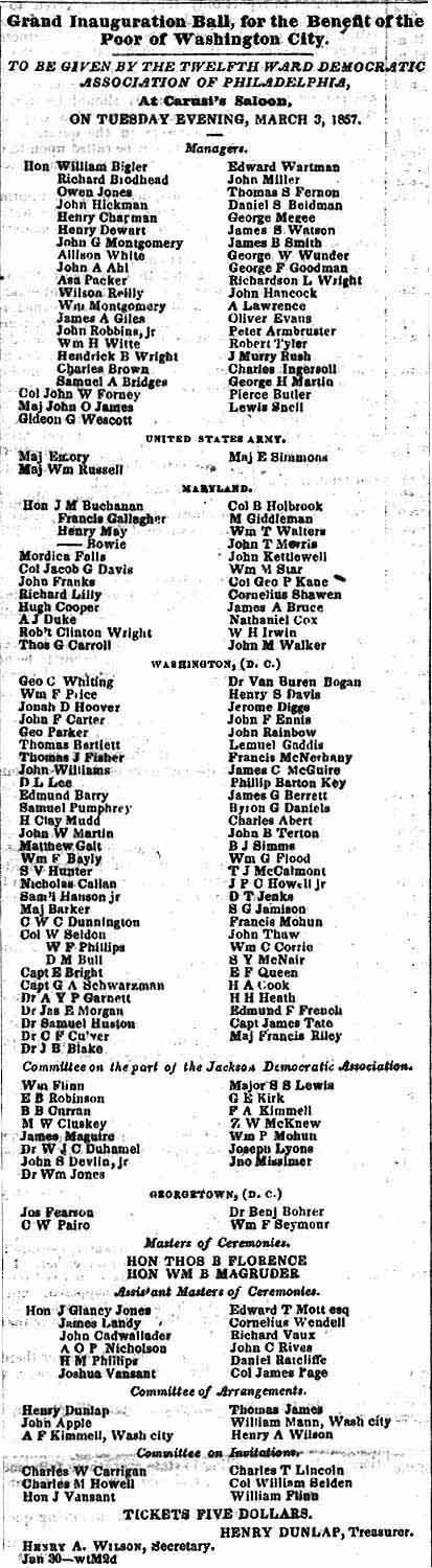 All the Presidents’ Tables: James Buchanan’s Inaugural Extravanganza ...